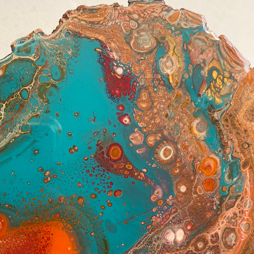 Resin Covered Pour Painting – Annies Art Studio